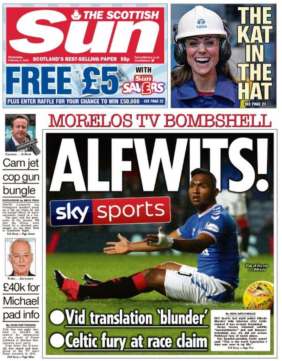 Scotland's papers: Cameron bodyguard's gun blunder and Morelos fury ...