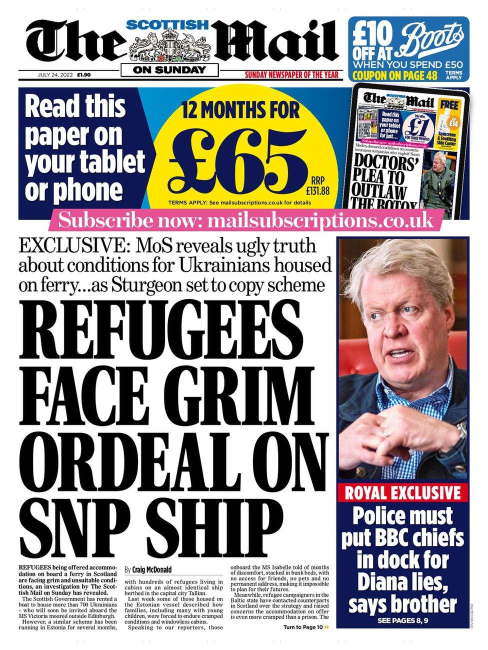 Scotland's papers: Fire service meltdown and Sunak would cap refugees ...