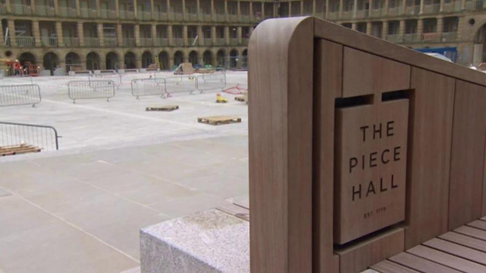 Halifax Piece Hall opens after £19m regeneration - BBC News
