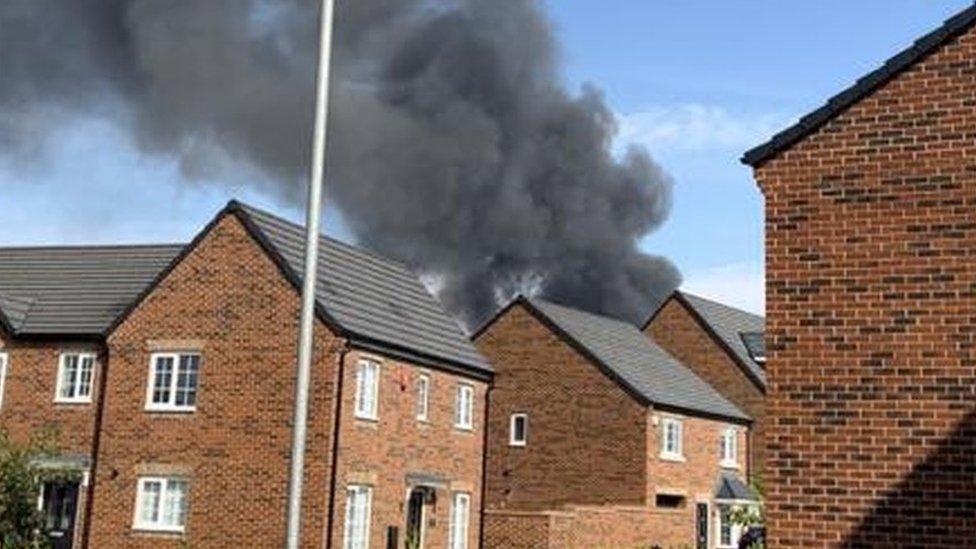 Firefighters tackle Castleford derelict building blaze - BBC News