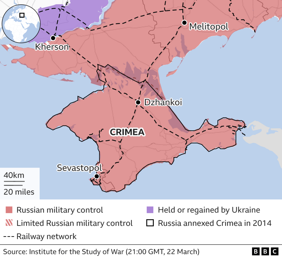Ukraine says Russian missiles destroyed in Crimea - BBC News