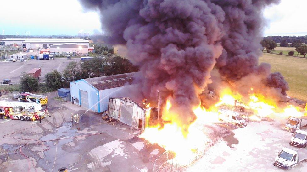 Howden business park fire blast 'sounded like bomb' - BBC News