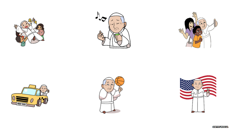 Pope Francis emojis launched for US visit - BBC News