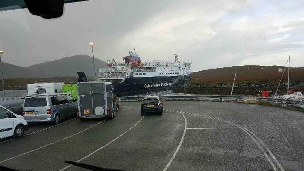CalMac ferry runs aground in Lochmaddy harbour crash - BBC News