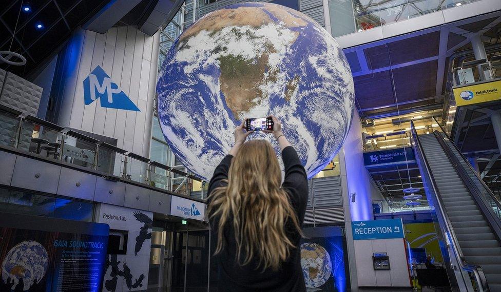 Earth artwork Gaia on display in Birmingham - BBC News