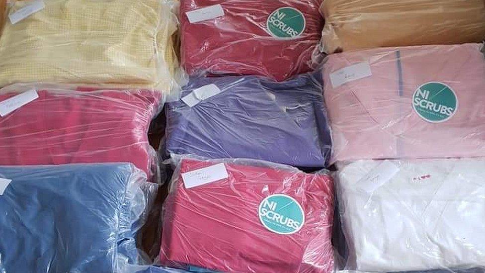 Coronavirus: NI army of volunteers sew thousands of scrubs - BBC News