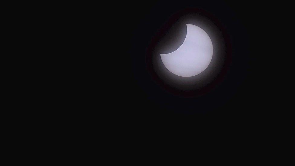 The first partial solar eclipse of 2019 dazzled skies in Eastern Asia ...