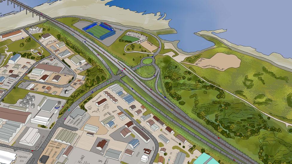 Options for 'bottleneck' Longman Roundabout in Inverness - BBC News