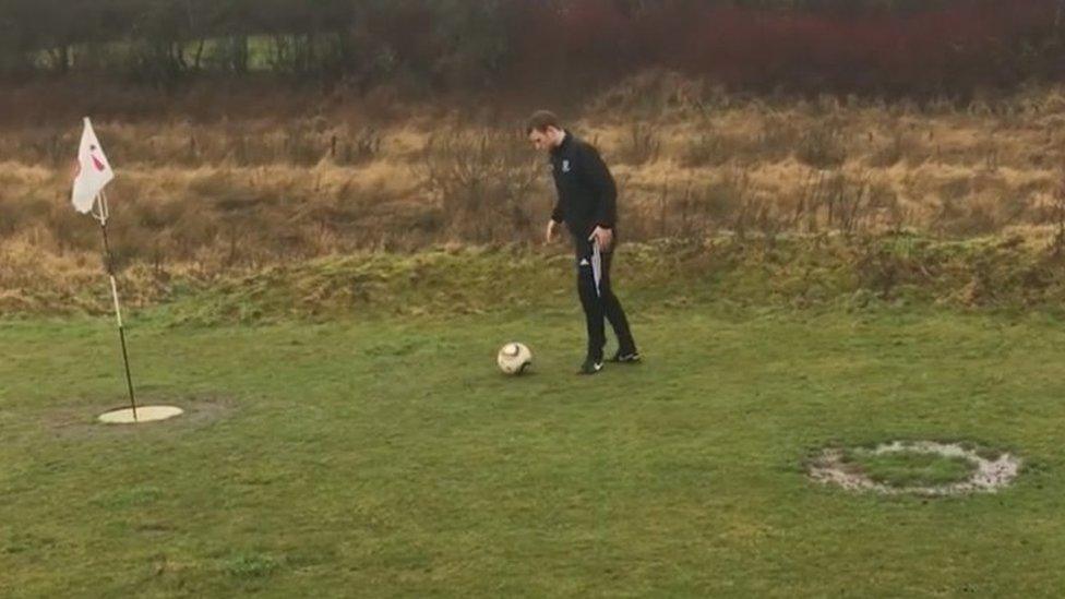 Scotland's top footgolfer takes on America - BBC News