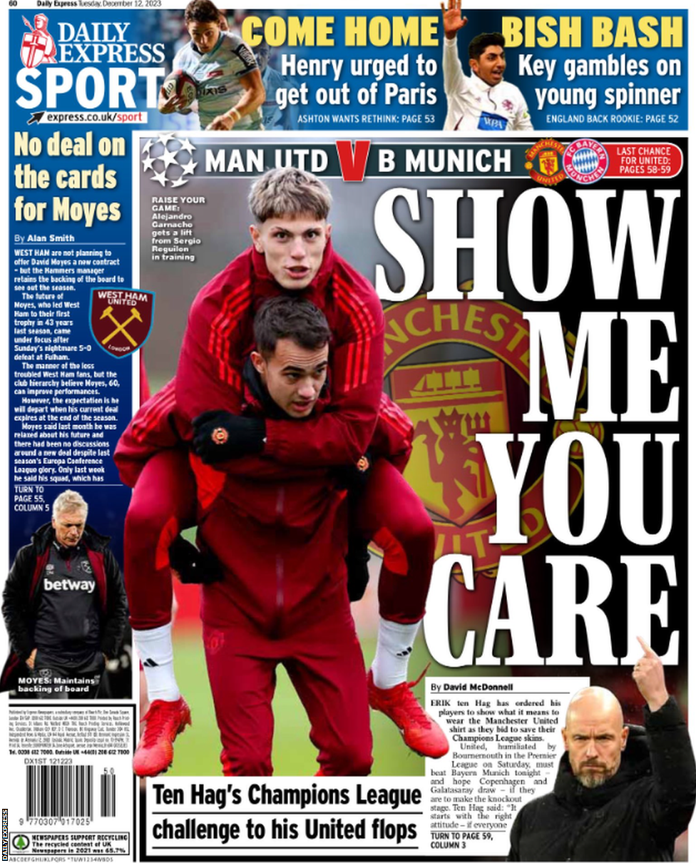 Tuesday's back pages - BBC Sport
