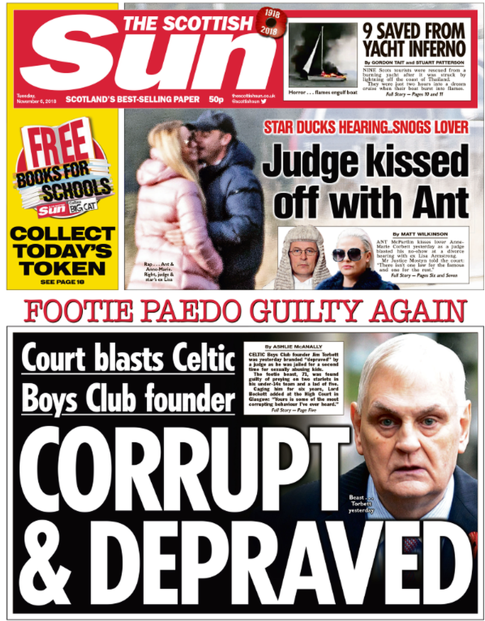 Scotland's papers: Football coach jailed and top chef's terminal cancer ...