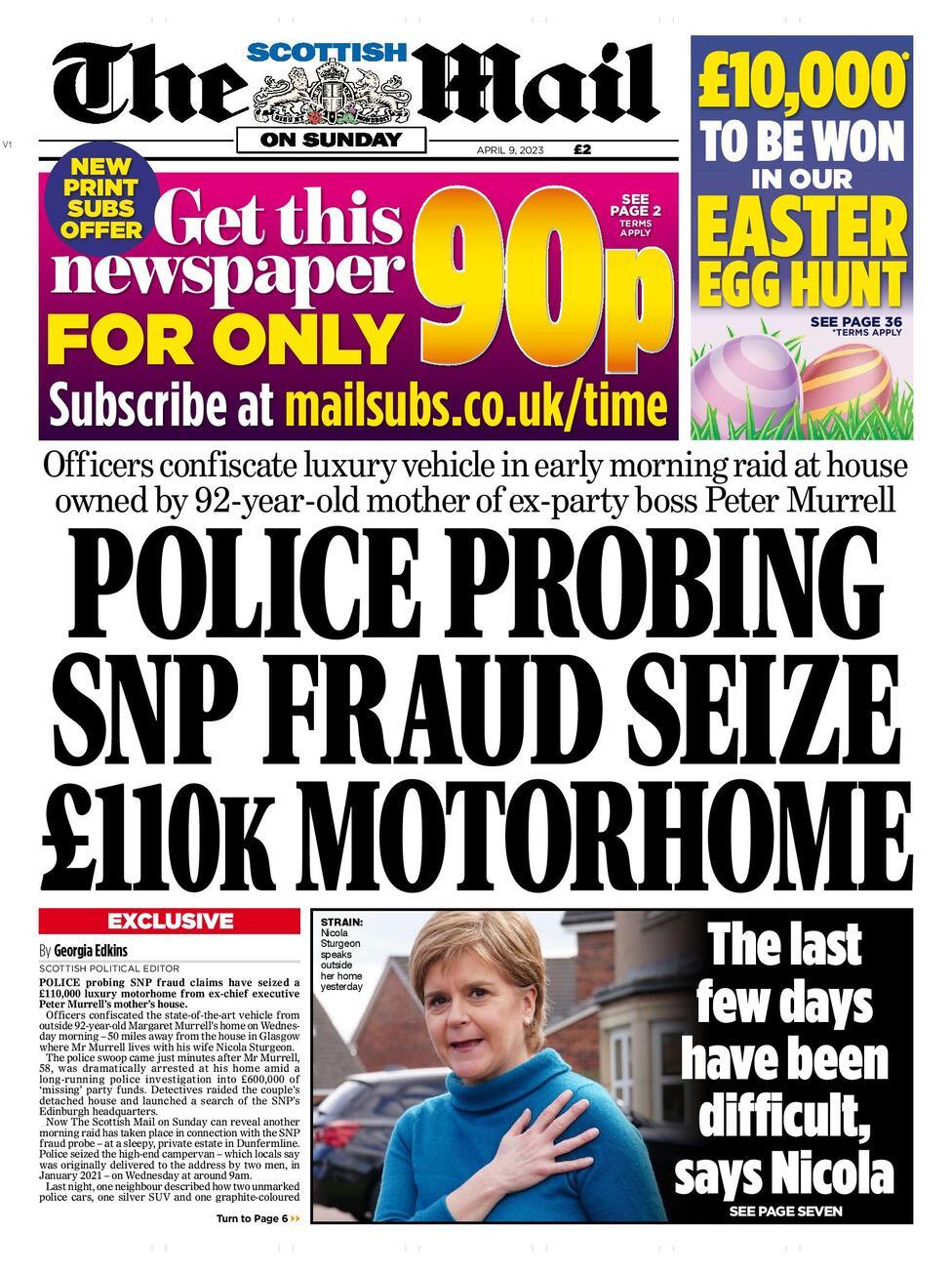 Scotland's papers: Sturgeon's tough week and Murrell motorhome seized ...