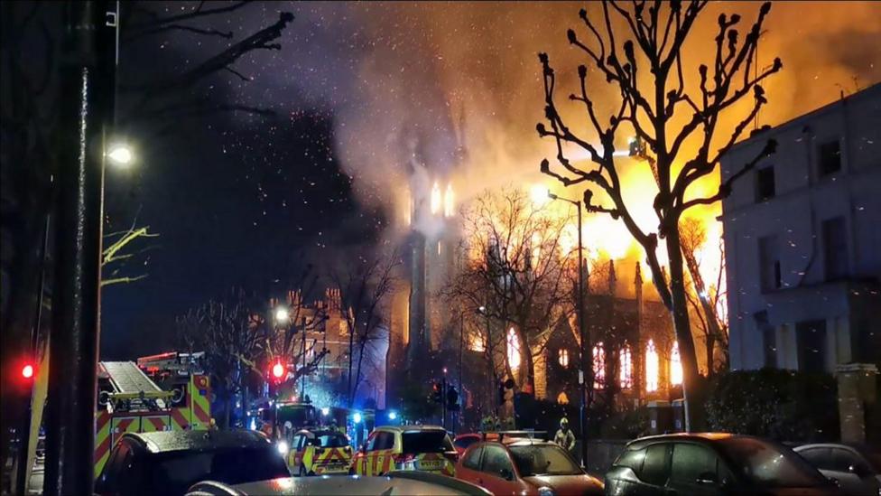 St John's Wood: Historic church destroyed in large fire - BBC News