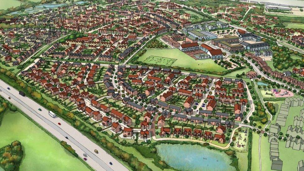 Outline plan for Gaydon's 2,000-home village approved - BBC News