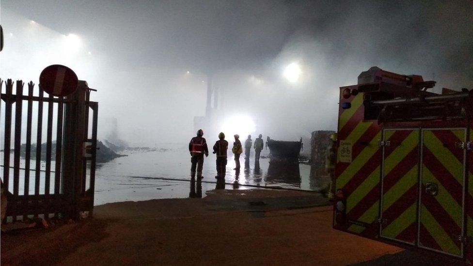 Canning Town fire: Blaze breaks out at recycling plant - BBC News