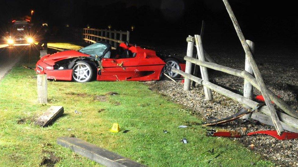 'Show off' Ferrari crash driver jailed for Hampshire boy's death - BBC News