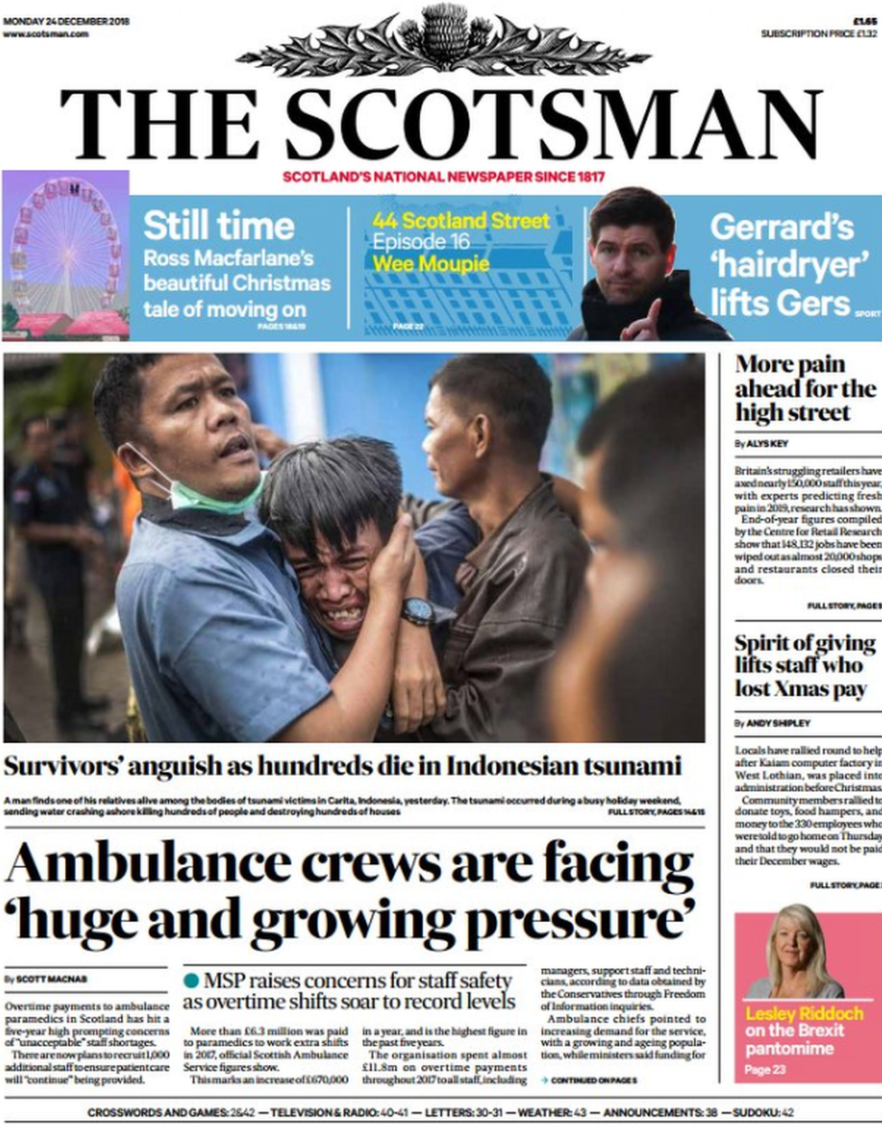 Scotland's papers: Tsunami leaves devastation in its wake - BBC News