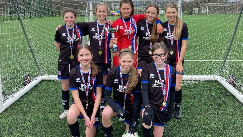 Carlisle Trinity girls' team excited to play Wembley final - BBC News