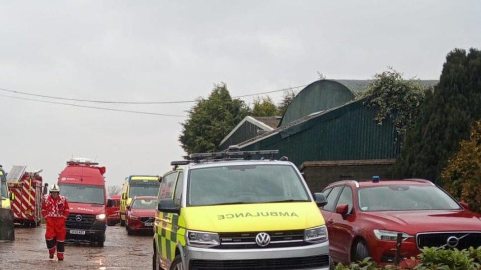Man injured and explosions heard at fire scene in Shropshire - BBC News