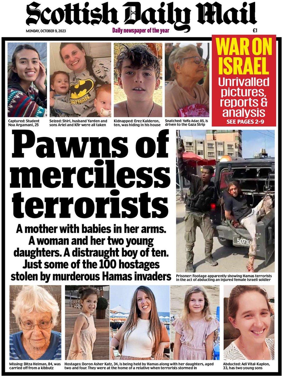 Israel at war over Hamas raids and floods hit Scotland - BBC News