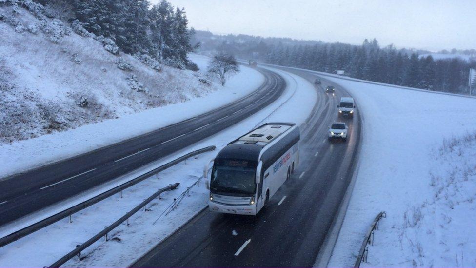Storm Gertrude: Arctic blast brings snow to Scotland - BBC News