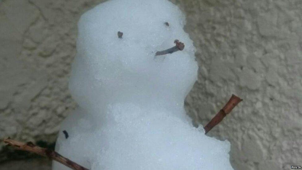 Snow falls in Tokyo in November for the first time in 54 years - BBC News