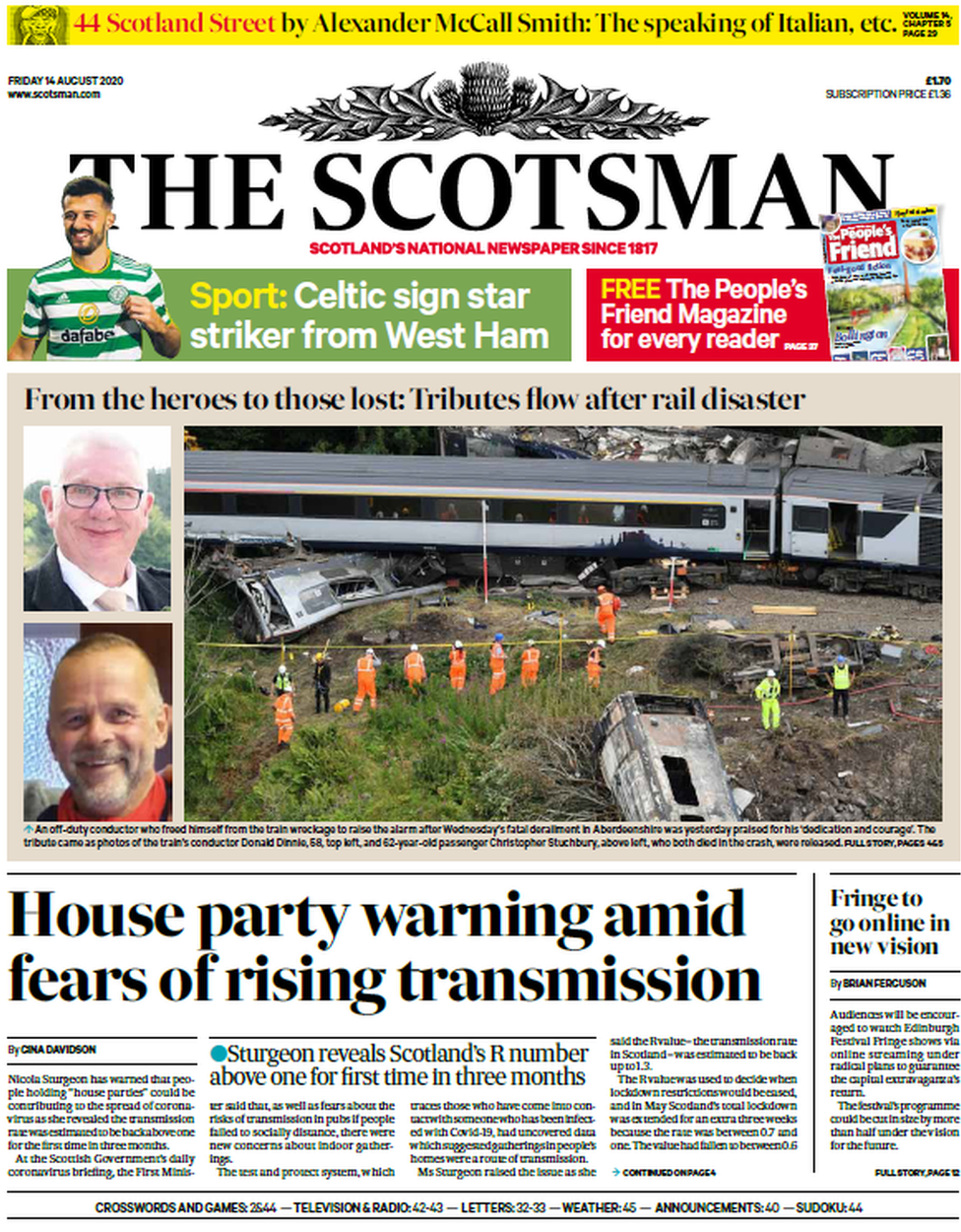 Scotland's papers: House party warning and tributes to crash victims ...
