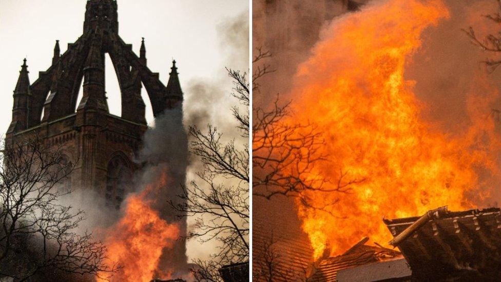 Fire crews tackle blaze at historic army centre in Paisley - BBC News