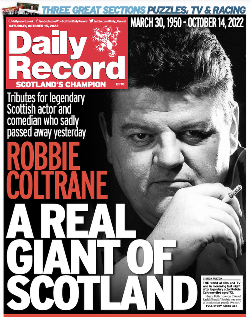 Scotland's papers: 'A giant of Scotland' and Truss fights for survival ...