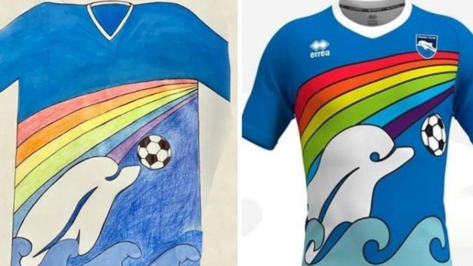 Pescara football club adopts Italian boy's shirt design - BBC News
