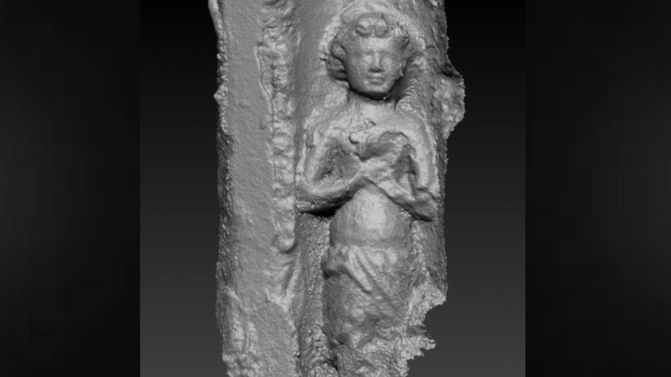 Centuries-old stone carvings discovered at Dunkeld Cathedral - BBC News