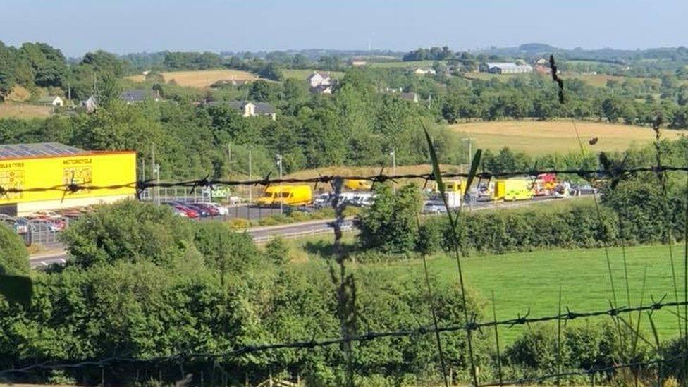 Three seriously ill in hospital after crash near Moy - BBC News