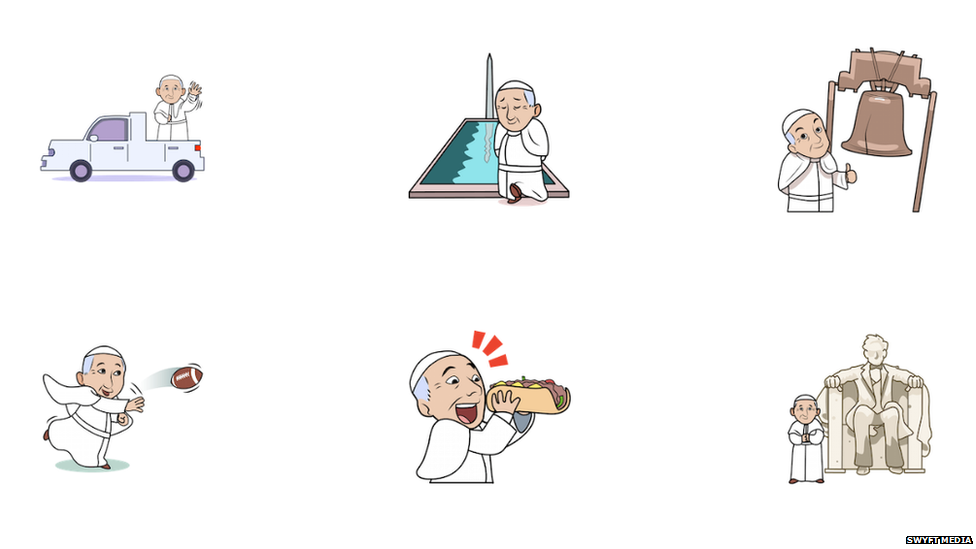 Pope Francis emojis launched for US visit - BBC News