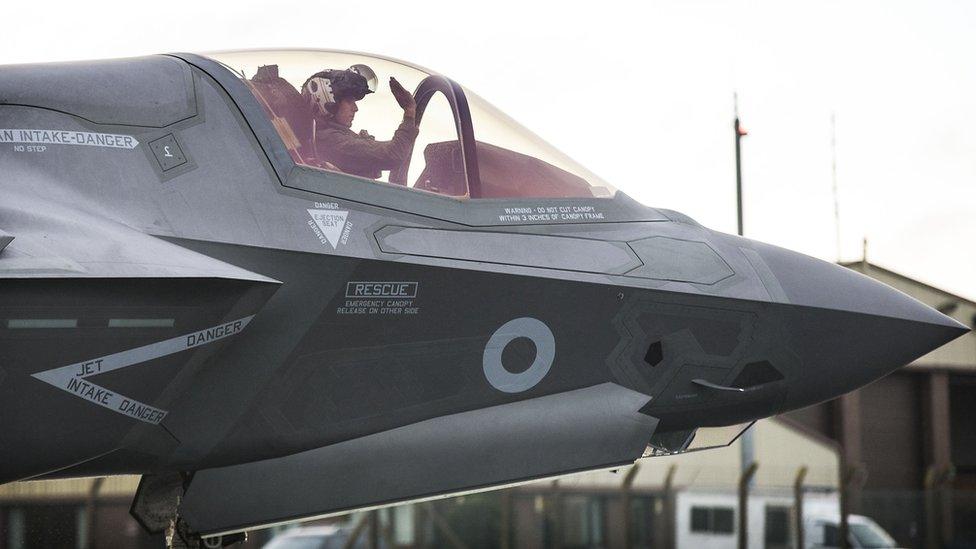 First RAF F-35B stealth fighter jet lands in UK - BBC News
