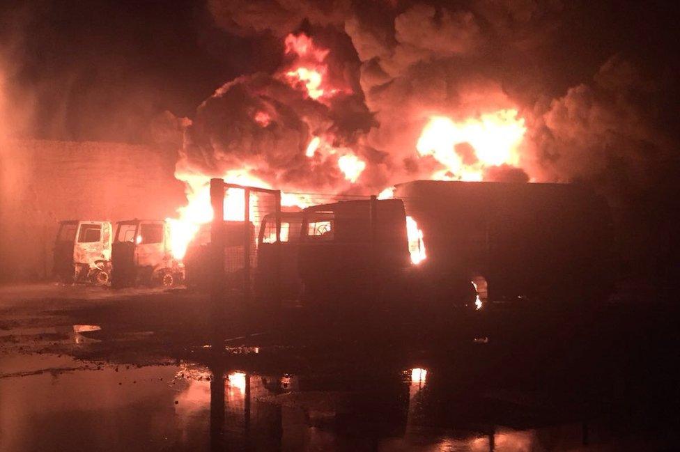 Five fuel tankers destroyed by fire on Essex industrial estate - BBC News