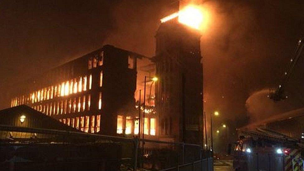 Stalybridge Ray Mill fire site 'potential crime scene' - BBC News