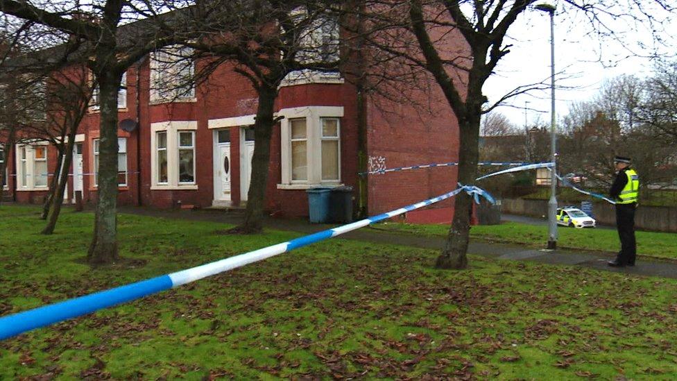 Two men found stabbed near Coatbridge police station - BBC News