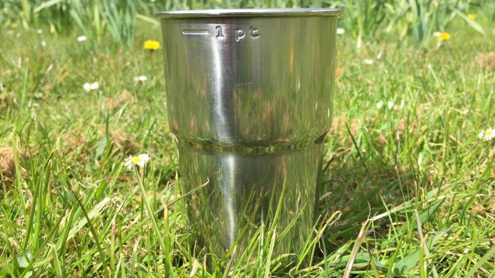 Heavy metal at Glastonbury: Q&A about the steel beer cups - BBC News