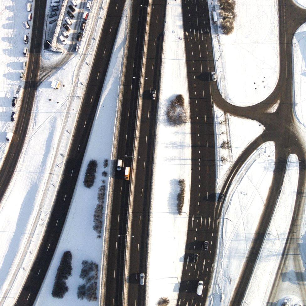 Drone photographer captures winter in Lithuania - BBC News