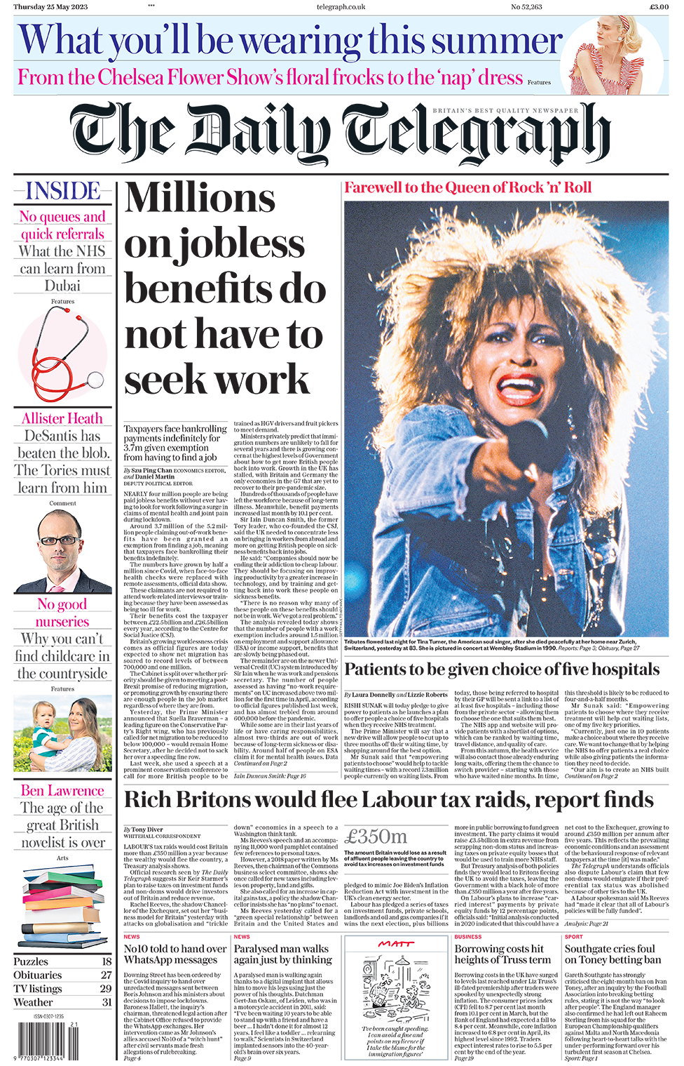 Tina 'simply the best' and 'more rate rises ahead' - BBC News