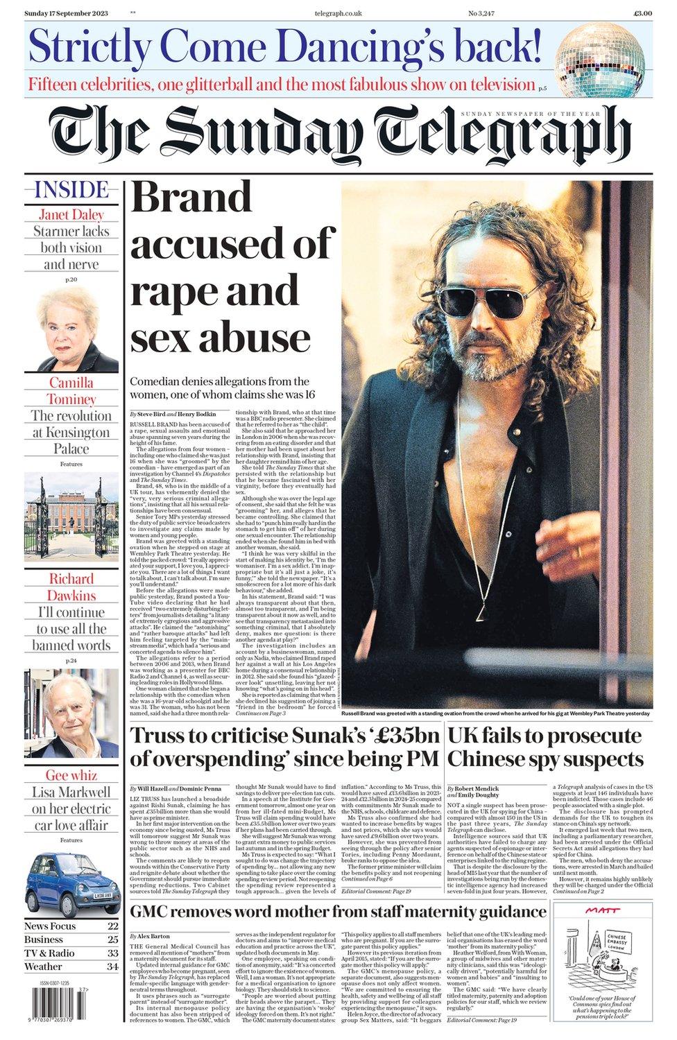 Scotland's papers: Russell Brand allegations and dementia study blow ...