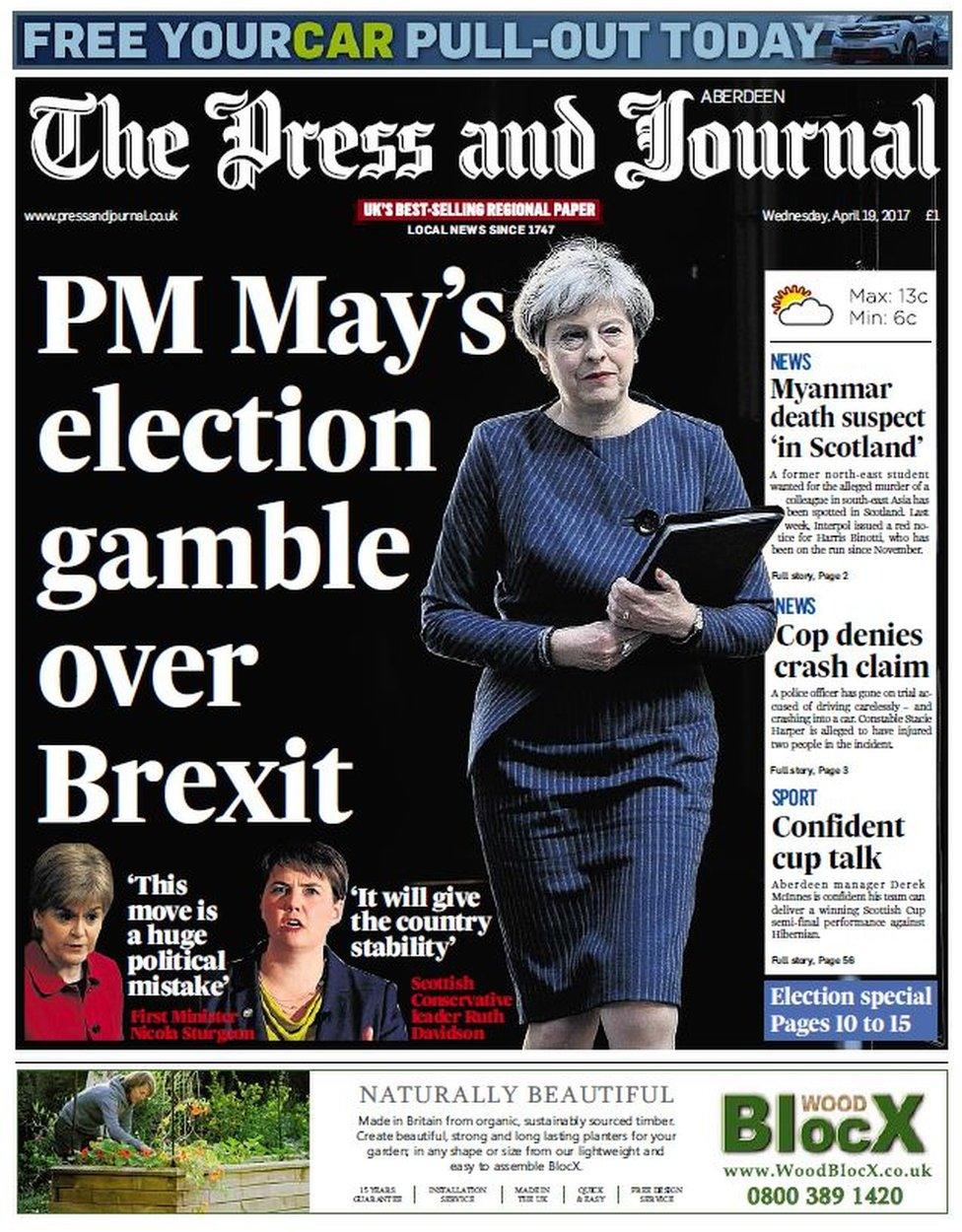 Scotland's papers: 'It's all about May' - BBC News