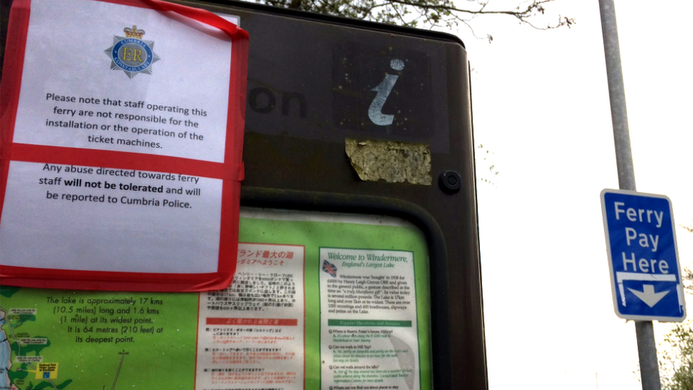 Windermere ferry ticket row: New machines 'should go' - BBC News