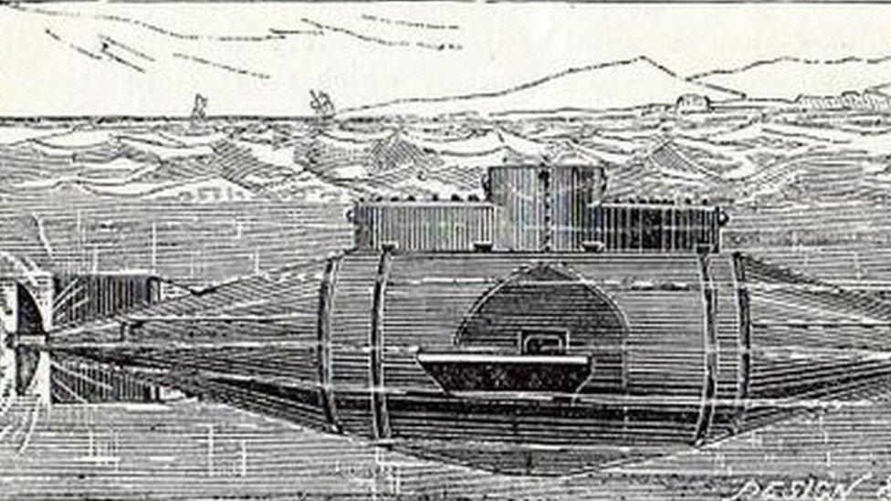 Photos revealed of 1880 sunken submarine off Rhyl coast - BBC News