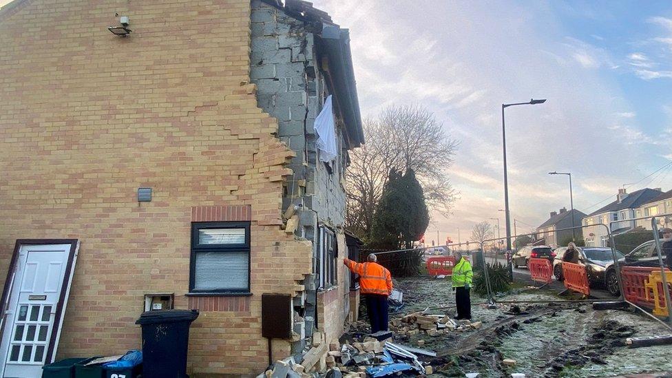 Bishopsworth man 'thankful I'm here' after bus crashes into home - BBC News