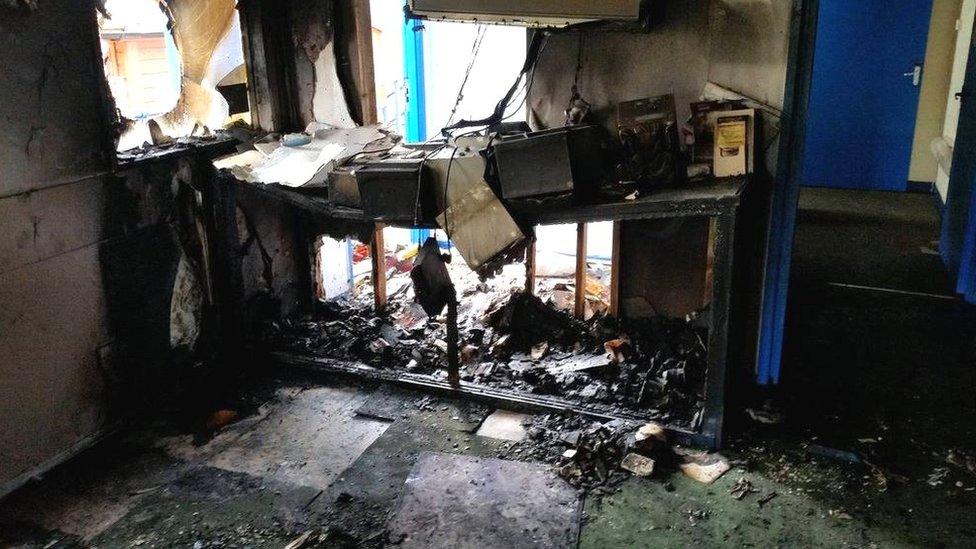 Wellingborough football ground fire damages clubhouse - BBC News
