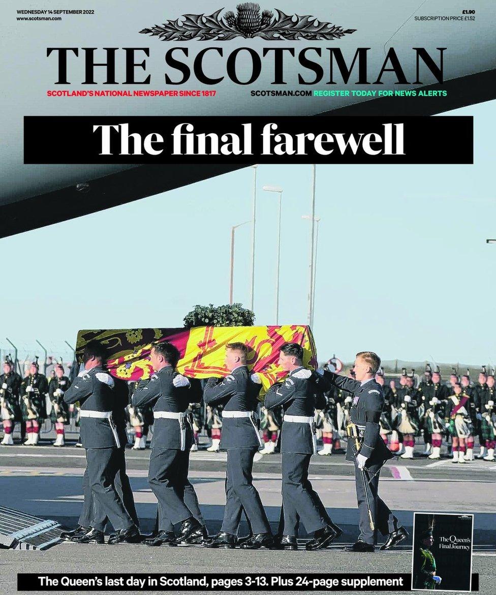 Scotland's papers: Nation bids final farewell to the Queen of Scots ...