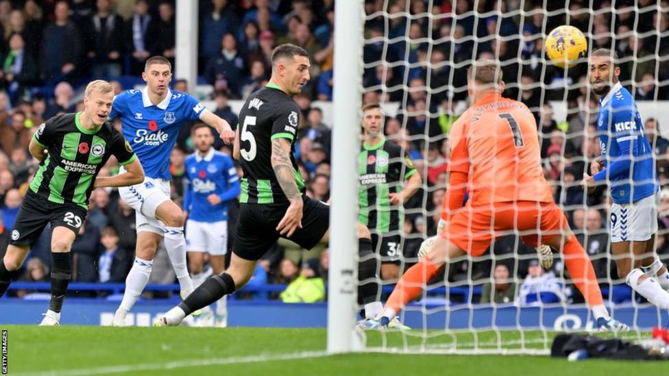 Everton 1-1 Brighton: Vitaly Mykolenko scores and Ashley Young nets own ...