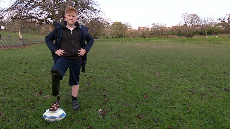 NHS running blade fuels boy's Paralympic goal - BBC News