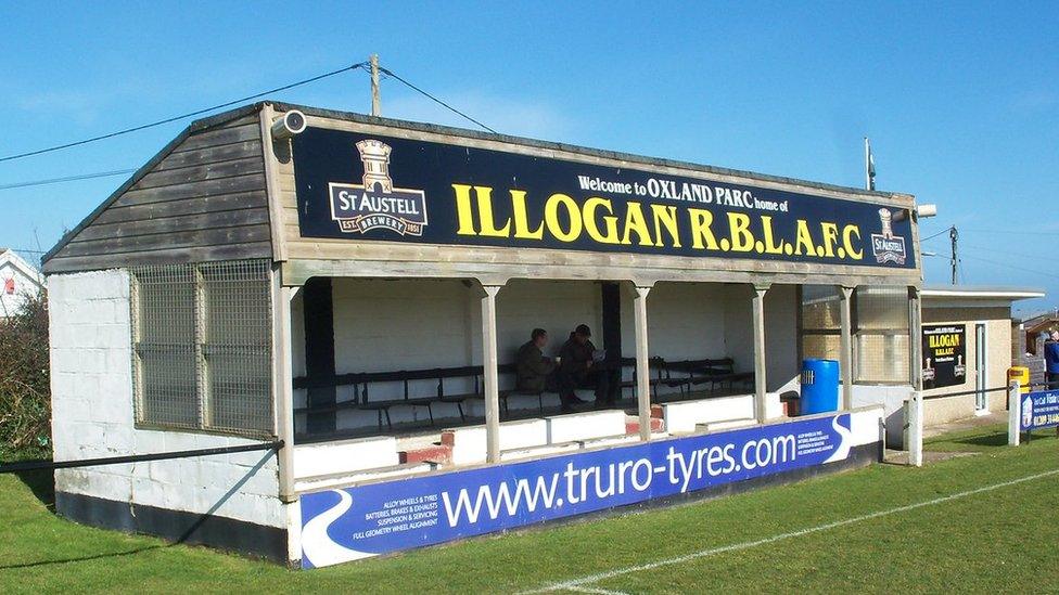 Non-league Illogan AFC stand demolished by wind in Cornwall - BBC News